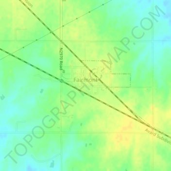 Mapa topográfico Fairmont, altitud, relieve