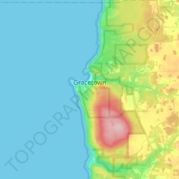Mapa topográfico Gracetown, altitud, relieve