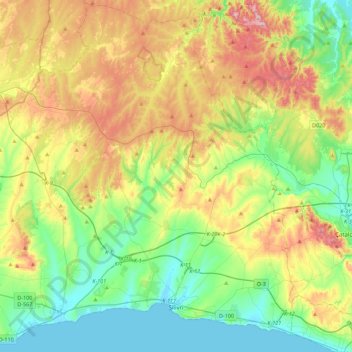 Mapa topográfico Silivri, altitud, relieve